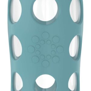 Lifefactory 22-Ounce Glass Water Bottle with Classic Cap and Protective Silicone Sleeve, Aqua Teal