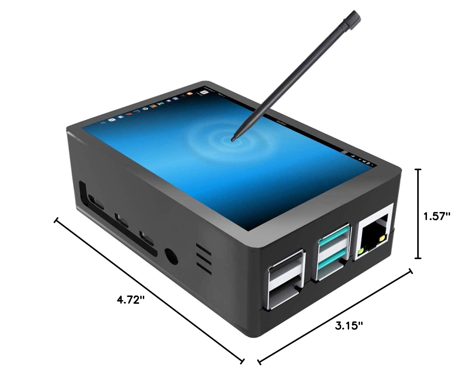 JUN-ELECTRON for Raspberry Pi 4 Touch Screen with Case, 3.5 inch Touchscreen with Fan, 320x480 Monitor TFT LCD Game Display