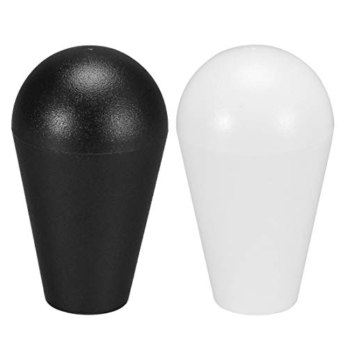 uxcell Ellipse Oval Joystick Head Rocker Ball Top Handle Arcade Game DIY Parts Replacement White Black 2Pcs