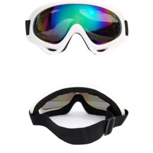 Ski Goggles Snowboard Glasses - Snow Windproof and UV Protection Lens - Adjustable Straps - Flexible Frame for Skiing, Snowboarding, Motorcycling, Skating, Sliding, Snowmobile - Kids & Adults (White)