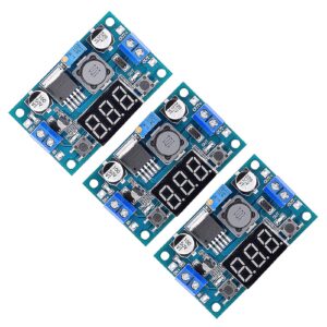 valefod 3 pack lm2596 dc to dc voltage regulator 4-40v to 1.5-35v buck converter with led display