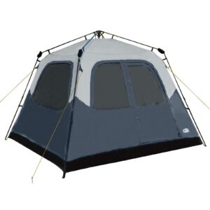 pacific pass 6 person instant family cabin tent, water resistant, easy set up - navy/gray