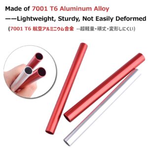 Azarxis Tent Pole Repair Splint Repair Kit Spare Repair Emergency Tube for Diameter 8.6-9.5mm Tent Pole (Red - 4 Pack)