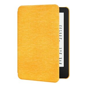 ayotu fabric case for kindle 10th gen 2019 released only-thinnest&lightest smart cover with auto wake/sleep - support back cover adsorption(not fit kindle paperwhite 2018 or kindle 2022), yellow