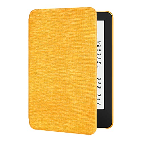 Ayotu Fabric Case for Kindle 10th Gen 2019 Released Only-Thinnest&Lightest Smart Cover with Auto Wake/Sleep - Support Back Cover adsorption(Not Fit Kindle Paperwhite 2018 or Kindle 2022), Yellow