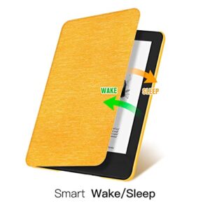 Ayotu Fabric Case for Kindle 10th Gen 2019 Released Only-Thinnest&Lightest Smart Cover with Auto Wake/Sleep - Support Back Cover adsorption(Not Fit Kindle Paperwhite 2018 or Kindle 2022), Yellow