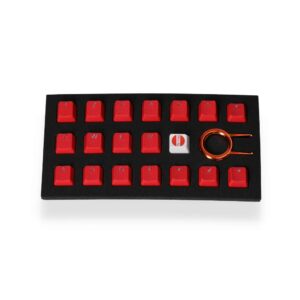 taihao rubber keycap set - red - 18 pcs