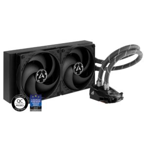 arctic liquid freezer ii 280 - multi compatible all-in-one cpu aio water cooler, compatible with intel & amd, efficient pwm controlled pump, fan speed: 200-1700 rpm, lga1700 compatible - black