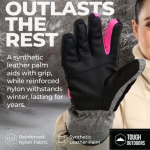 Tough Outdoors Women's Ski Gloves - Womens Snow Gloves - Winter Waterproof Snow Gloves - Adult Snow Gloves - Ladies Snowboarding Gloves