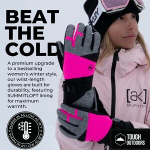 Tough Outdoors Women's Ski Gloves - Womens Snow Gloves - Winter Waterproof Snow Gloves - Adult Snow Gloves - Ladies Snowboarding Gloves