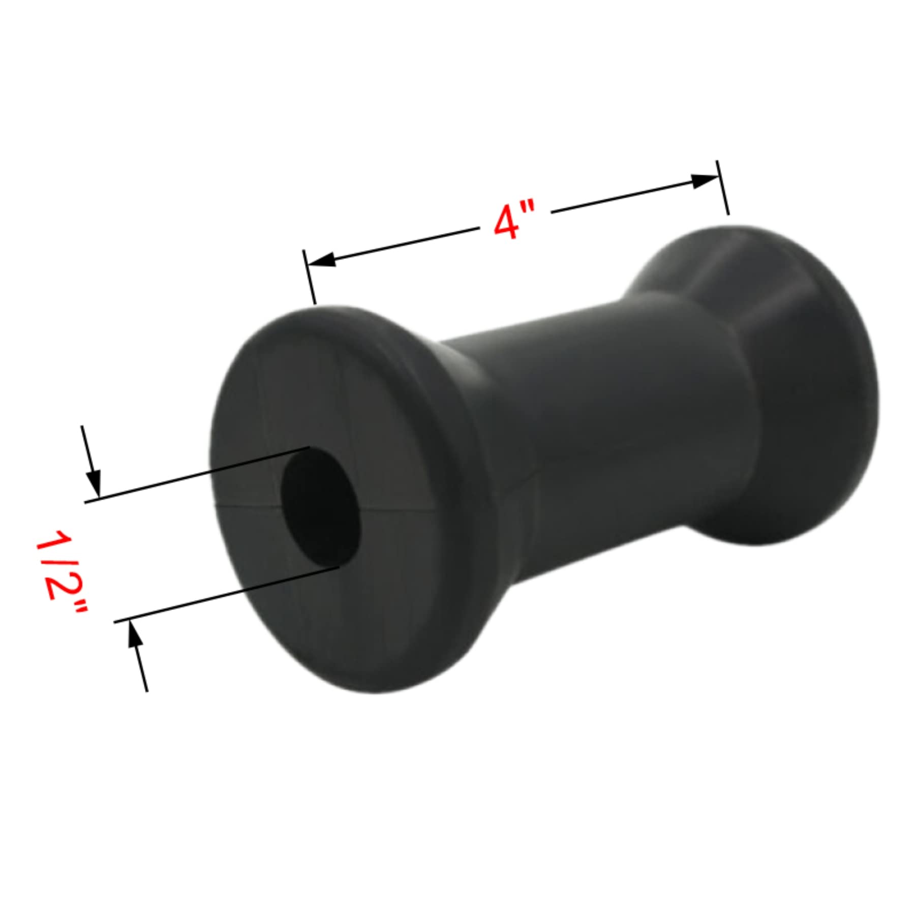 UANOFCN 4" Boat Trailer Bow Stop Roller 1/2" Hole Size Non Marking Rubber