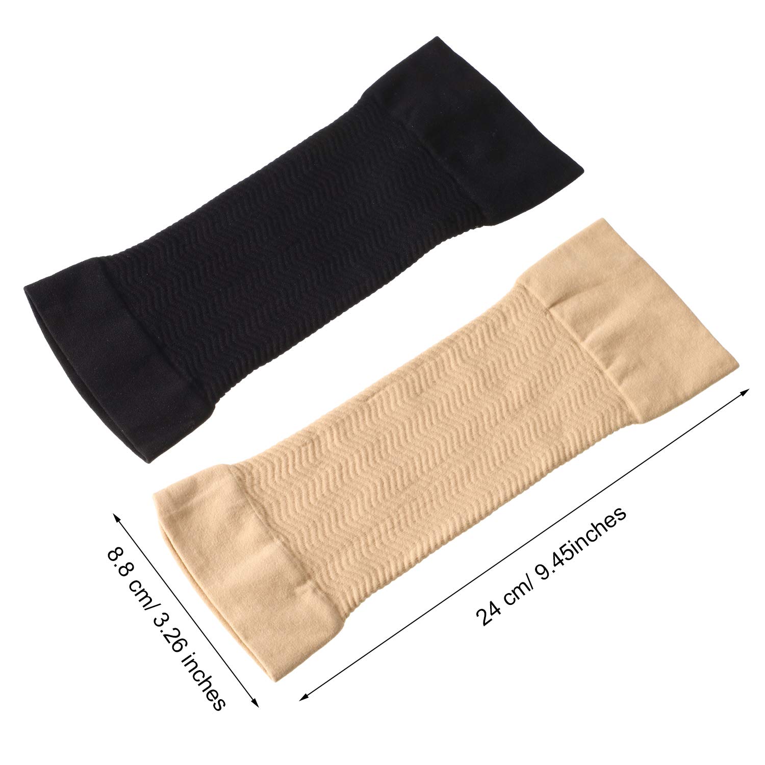 WILLBOND 4 Pairs Slimming Arm Sleeves Arm Elastic Compression Arm Shapers Sport Arm Shapers for Women Girls