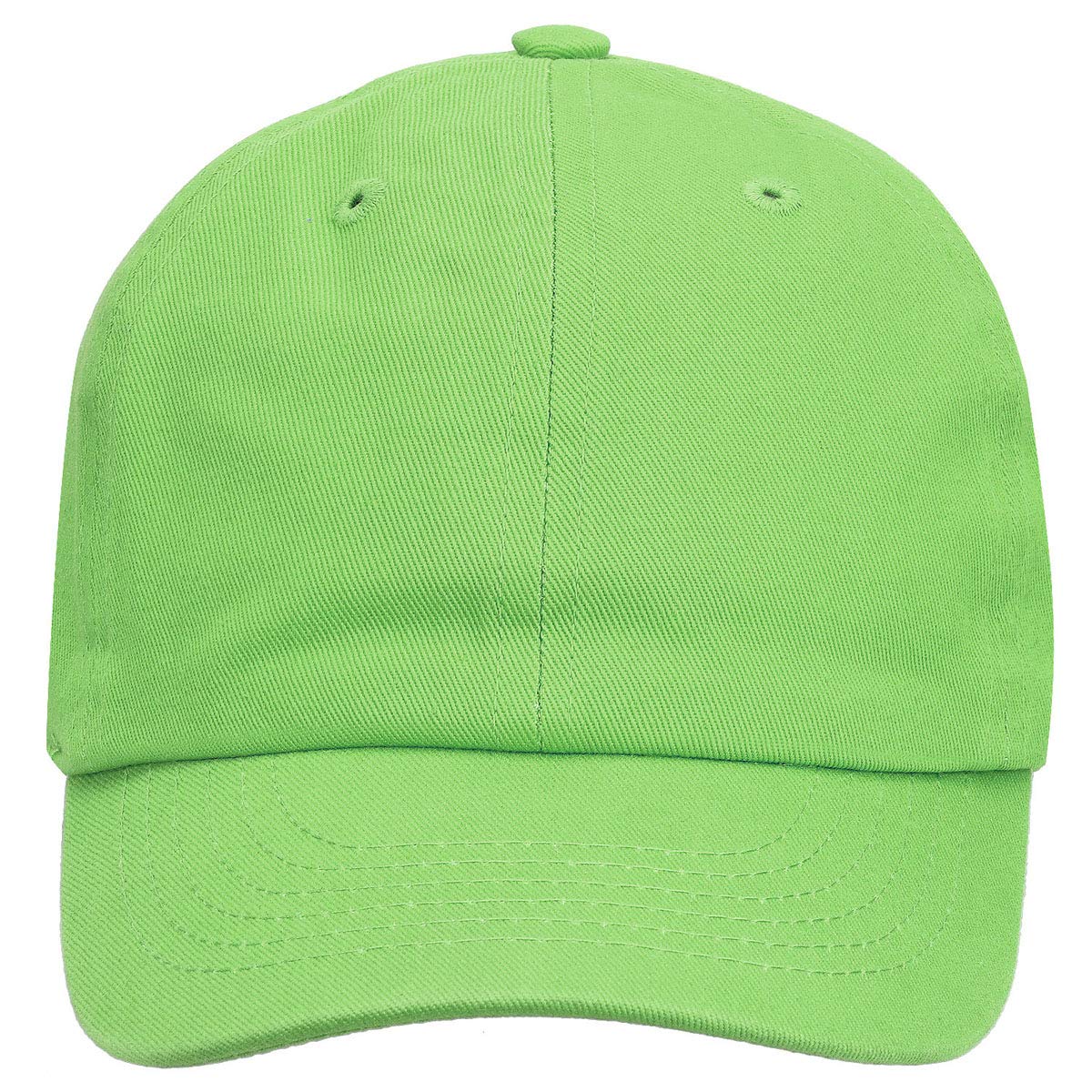 Falari Kids Boy Girl Baseball Cap Hat Washed Low Profile 100% Cotton Soft Lightweight Adjustable Size (6-9 Years, Light Green)