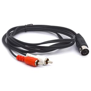 glhong 5 pin midi to rca cable, 5-pin din male to 2 rca phono male plugs audio lead cord for bang & olufsen, naim, quad, stereo systems