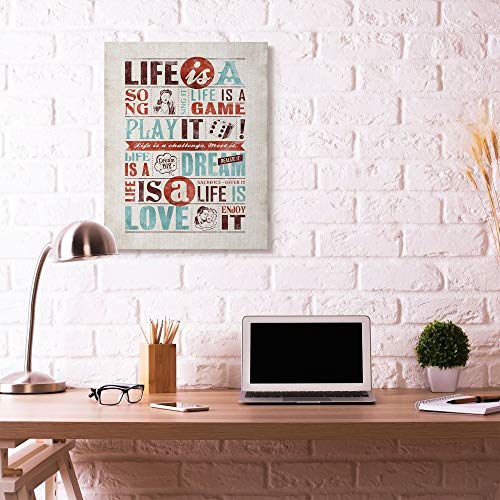 Stupell Industries Life is A Song Inspirational Comic Book Word, Design by Artist Ester Kay Wall Art, 30 x 1.5 x 40, Canvas