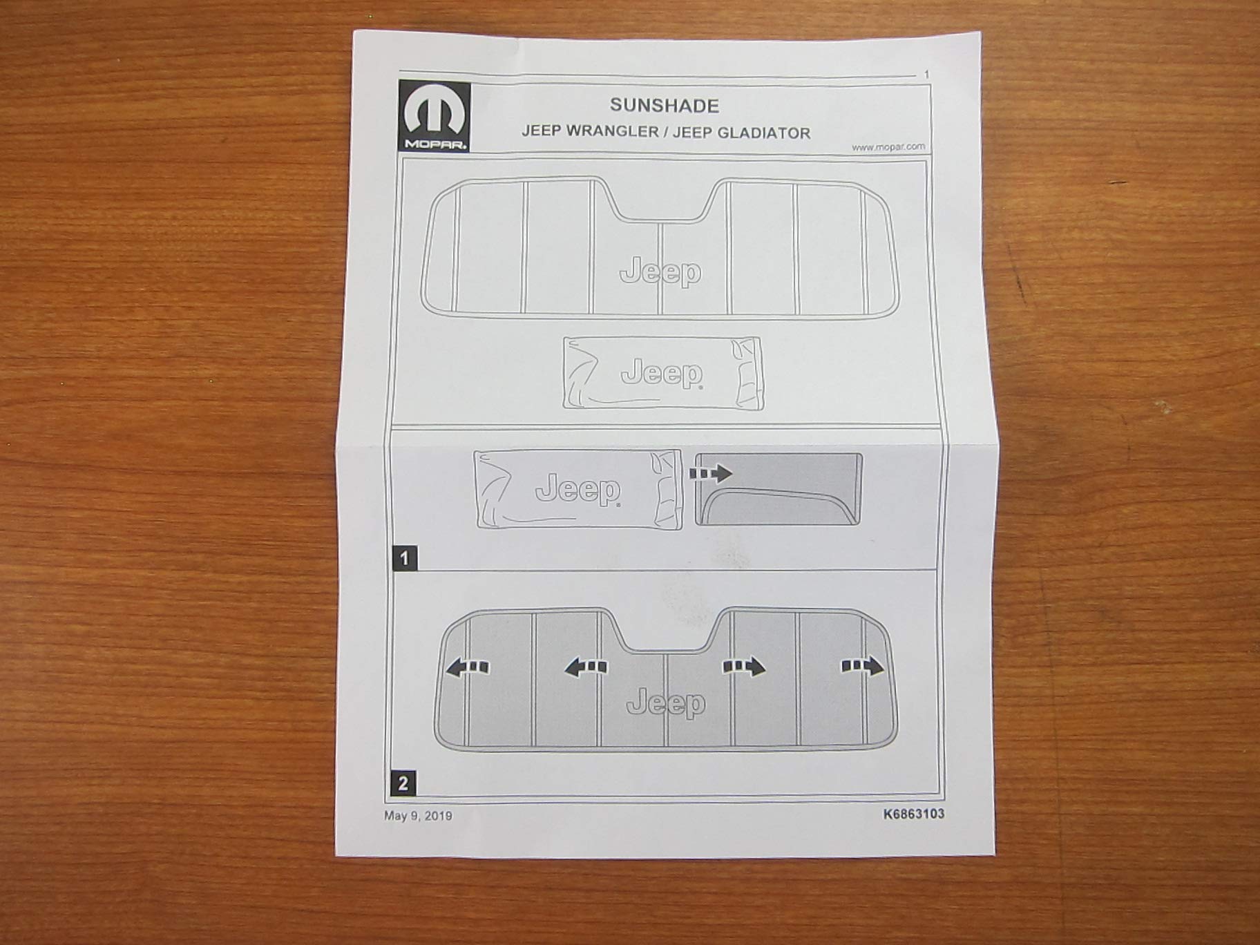 Mopar Jeep Wrangler JL & Gladiator Interior Windshield Sun Visor OEM