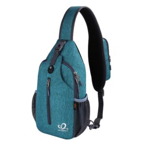 waterfly crossbody sling backpack sling bag travel hiking chest bags daypack (teal blue)