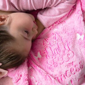 Princess Blanket Glow in The Dark Luminous Magical Blanket for Little Girls - Soft Plush Pink Fantasy Castle Blanket Throw for Kids - Large 60in x 50in Glowing Stars Blankets Gift for Girls