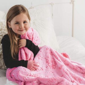 Princess Blanket Glow in The Dark Luminous Magical Blanket for Little Girls - Soft Plush Pink Fantasy Castle Blanket Throw for Kids - Large 60in x 50in Glowing Stars Blankets Gift for Girls