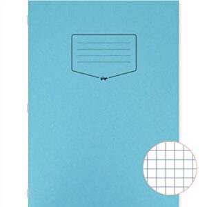 Silvine Tough Shell A4 Exercise Book, 80 Pages 5mm Squares, Blue Laminated Cover [Pack of 50]