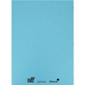 Silvine Tough Shell A4 Exercise Book, 80 Pages 5mm Squares, Blue Laminated Cover [Pack of 50]