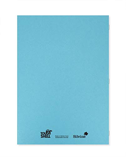 Silvine Tough Shell A4 Exercise Book, 80 Pages 5mm Squares, Blue Laminated Cover [Pack of 50]