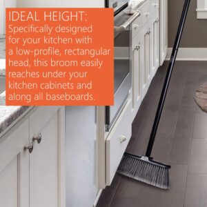 Fuller Brush Kitchen Broom - Long Handle with Wide Sweeper Broom - Helps Clean Hard-to-Reach Areas Perfect for Small Particles, Crumbs, Sand, Dust and More Ideal for Home Use