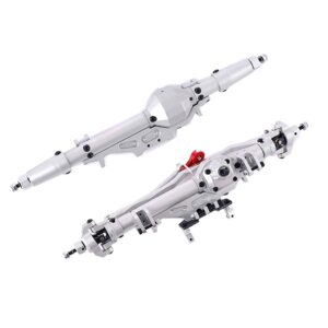 rzxyl aluminum front and rear axle for 1/10 axial wraith 90018 90048 90053 90018 90020 90045 90056 rr10 rc model crawler car (silver)