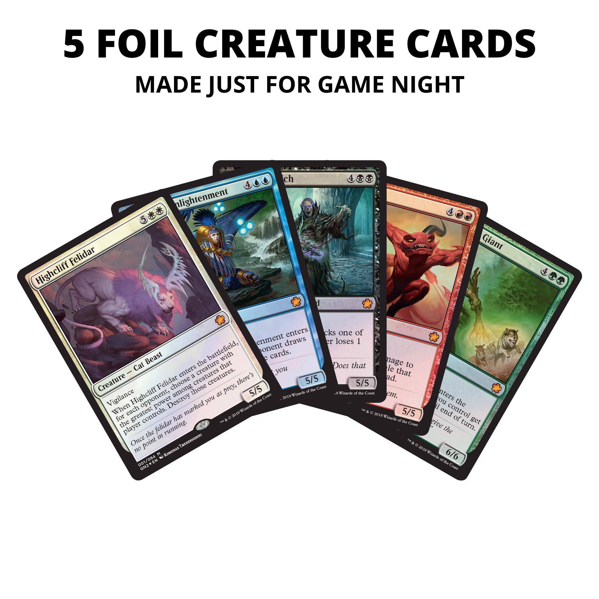 Magic: The Gathering Magic Game Night 2019 | Card Game For 2–5 Players | 5 Decks | 5 Dice | Accessories