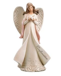 joseph's studio by roman - confirmation collection - angel with dove figure, 9" h, resin and stone, tabletop or desk display, decorative, collection, durable, long lasting