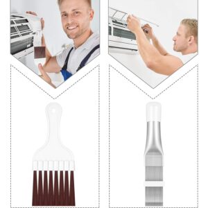 Air Conditioner Condenser Fin Comb, Fin Cleaning Brush Air Conditioner Fin Cleaner Refrigerator Coil Cleaning Whisk Brush Metal Fin Evaporator Radiator Repair Tool (2)