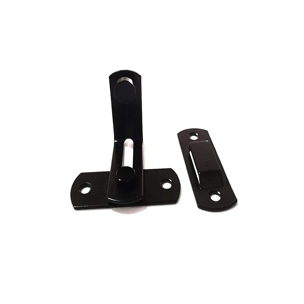 WANLIAN Black 90 Degree Right Angle Lock for Locking Sliding barn Door Locks and latches Satin