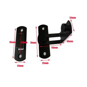 WANLIAN Black 90 Degree Right Angle Lock for Locking Sliding barn Door Locks and latches Satin