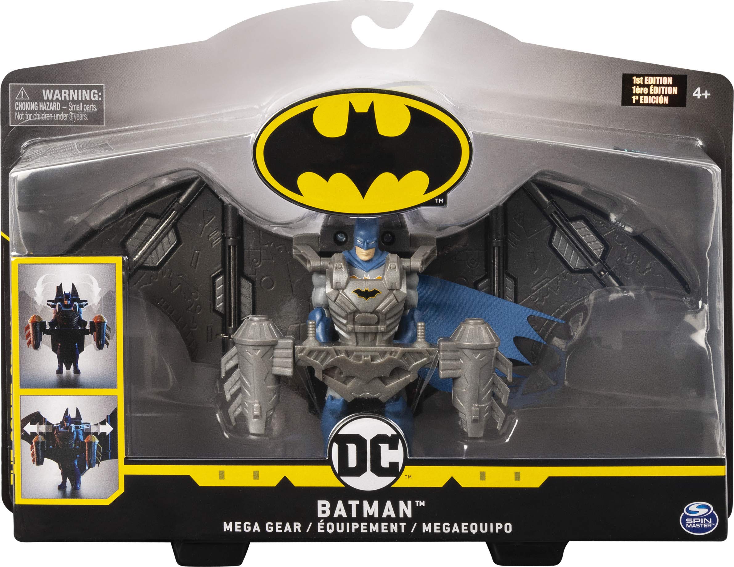 BATMAN, 4-Inch BATMAN Mega Gear Deluxe Action Figure with Transforming Armor