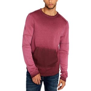 buffalo david bitton mens french terry ombre sweatshirt red xl