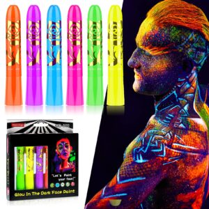 luminous face paint crayons,washable,halloween making up,non toxic fluorescent body markers