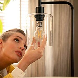 Philips LED Flicker-Free Dimmable Warm Glow Effect A19 Classic Glass Light Bulb, 800 Lumen, 2200-2700K, 8W=60W, E26 Base, Title 20 Certified, 8-Pack