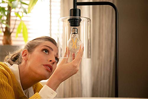 Philips LED Flicker-Free Dimmable Warm Glow Effect A19 Classic Glass Light Bulb, 800 Lumen, 2200-2700K, 8W=60W, E26 Base, Title 20 Certified, 8-Pack