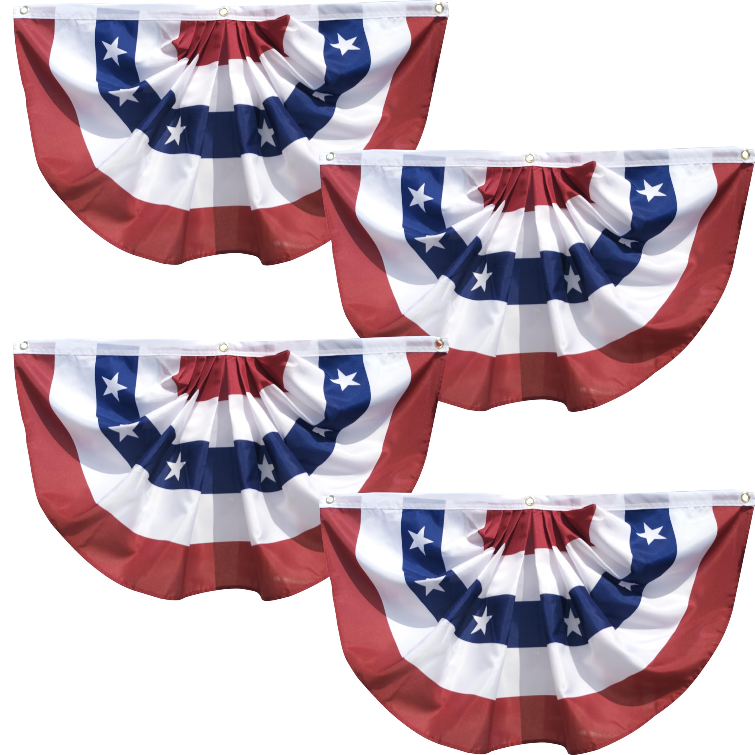 American Pleated Fan Bunting1.5x3Fts American flag Fan US Pleated Fan flags for Porch 4th of july pleated fan flags Memorial bunting red white and blue bunting for outdoor