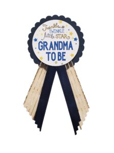 grandma to be pin twinkle little star baby shower pin for nona to wear, navy & gold, it's a girl, it's a boy baby sprinkle