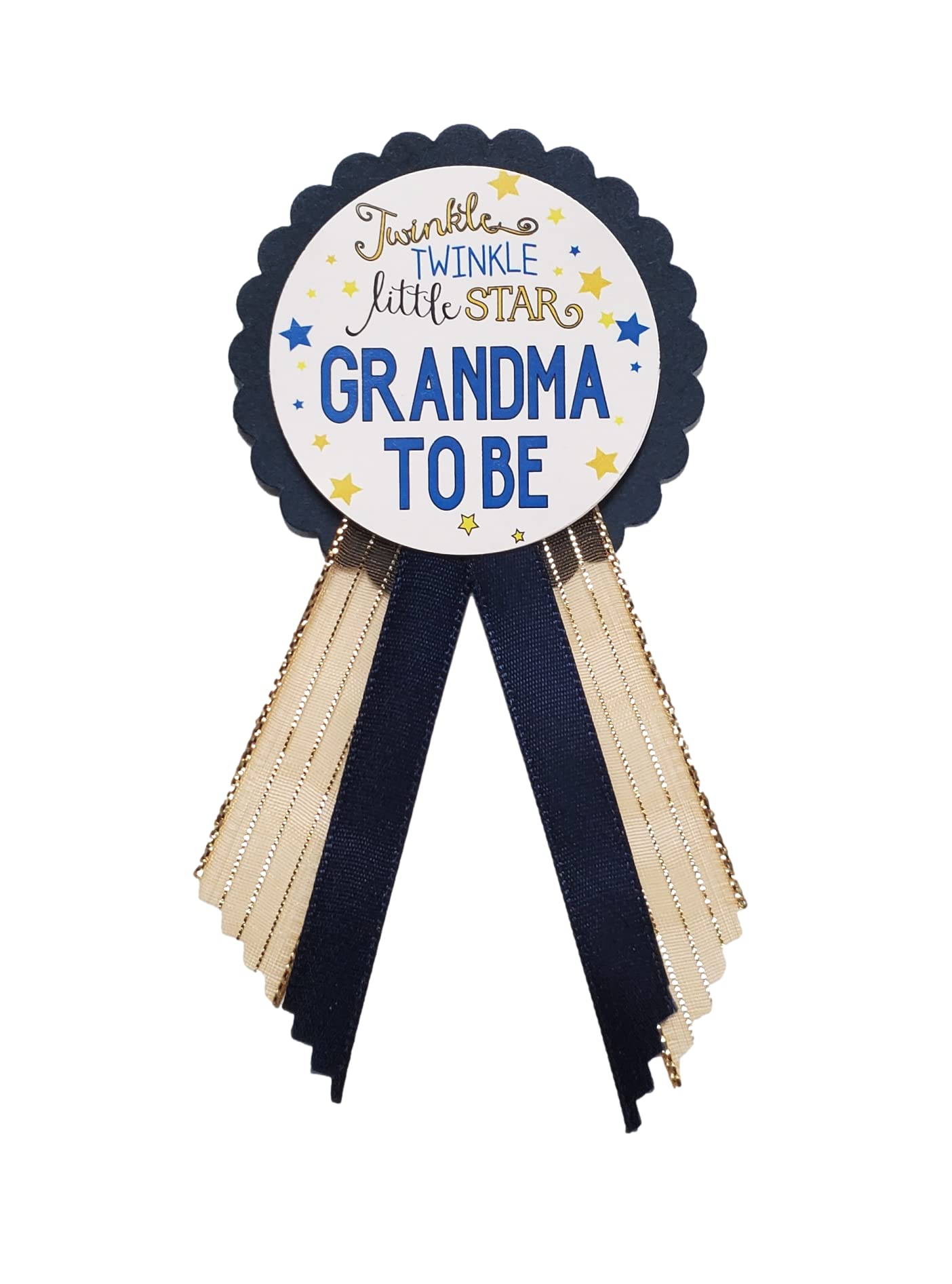 Grandma to Be Pin Twinkle Little Star Baby Shower Pin for Nona to wear, Navy & Gold, It's a Girl, It's a Boy Baby Sprinkle