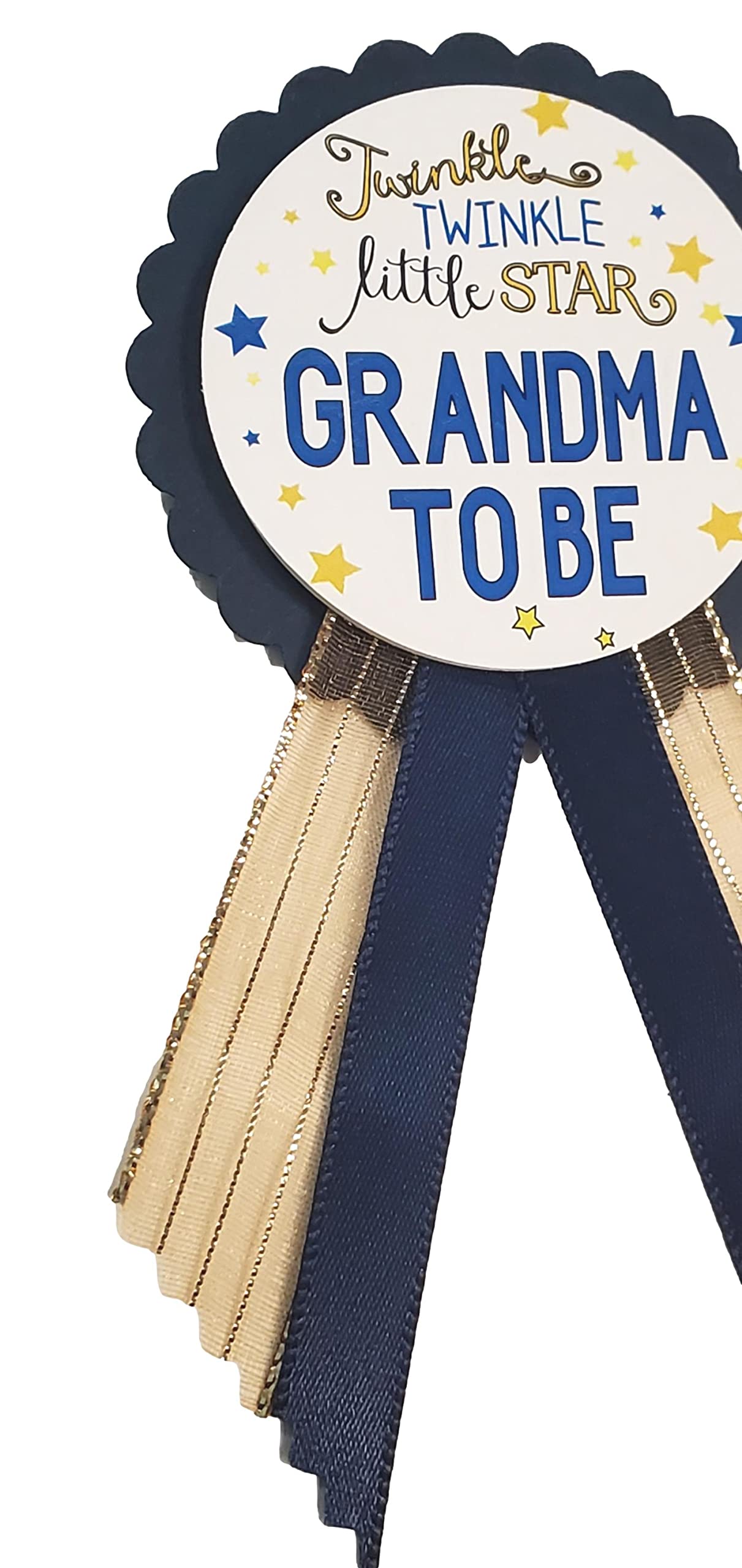 Grandma to Be Pin Twinkle Little Star Baby Shower Pin for Nona to wear, Navy & Gold, It's a Girl, It's a Boy Baby Sprinkle