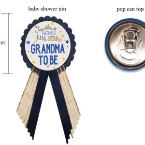 Grandma to Be Pin Twinkle Little Star Baby Shower Pin for Nona to wear, Navy & Gold, It's a Girl, It's a Boy Baby Sprinkle