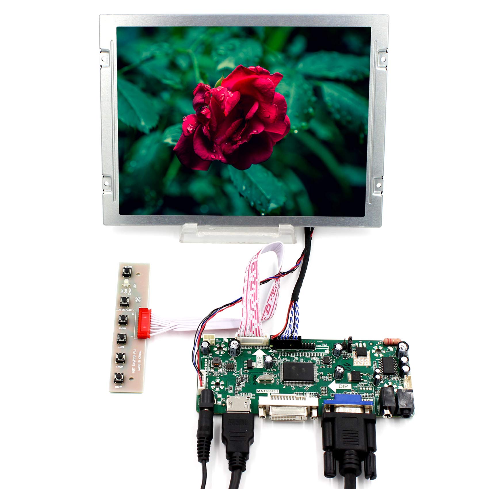 VSDISPLAY 8.4" 800X600 LCD Screen AA084SC01 high Brightness Panel with HD-MI VGA DVI LCD Controller Board M.NT68676 and cabels