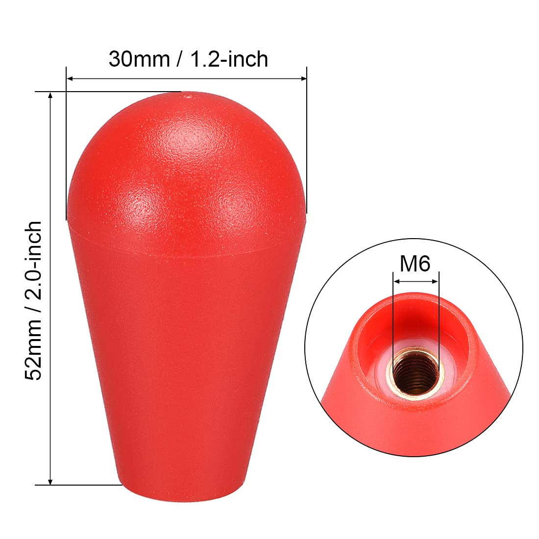 uxcell Ellipse Oval Joystick Head Rocker Ball Top Handle Arcade Game DIY Parts Replacement Red 2Pcs