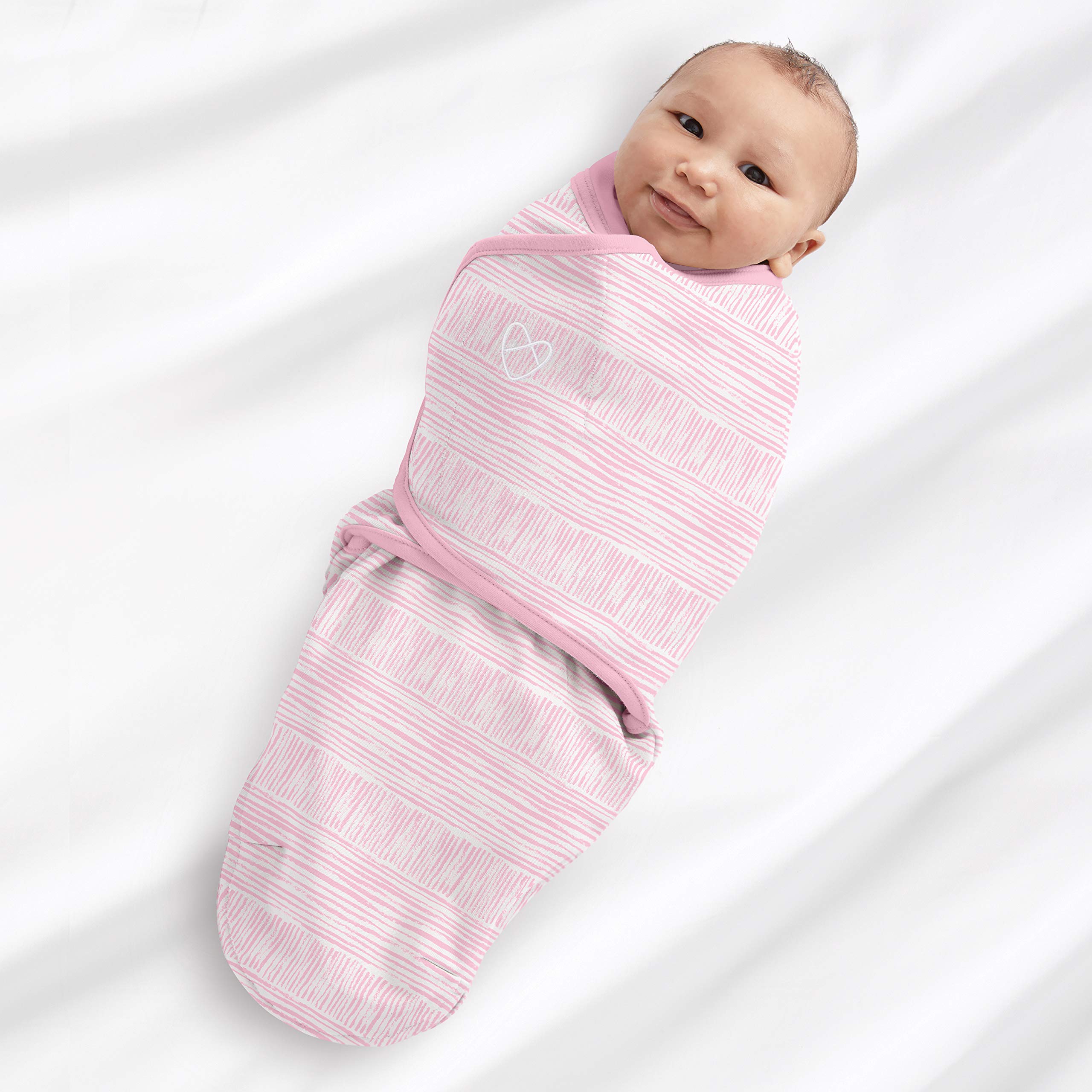 SwaddleMe Natural Position 2-in-1 Swaddle with Easy Change Zipper - Size Small/Medium, 0-3 Months, 1-Pack (Sugar Stripes )