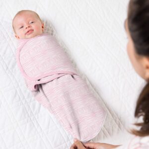 SwaddleMe Natural Position 2-in-1 Swaddle with Easy Change Zipper - Size Small/Medium, 0-3 Months, 1-Pack (Sugar Stripes )