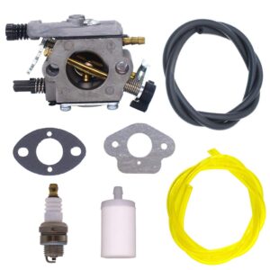 fitbest 503281504 carburetor tune-up kit fits husqvarna 51 55 chainsaw replaces walbro wt-170 wt-170-1 with spark plug fuel lines