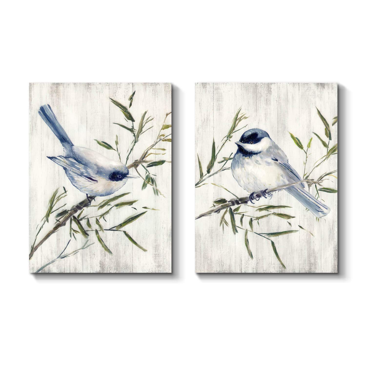 TAR TAR STUDIO Bird Canvas Wall Art Picture: Nature-Inspired Painting Artwork on Canvas for Bathroom (18''W x 24''H x 2 PCS, Multiple Style)