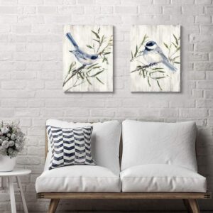 TAR TAR STUDIO Bird Canvas Wall Art Picture: Nature-Inspired Painting Artwork on Canvas for Bathroom (18''W x 24''H x 2 PCS, Multiple Style)